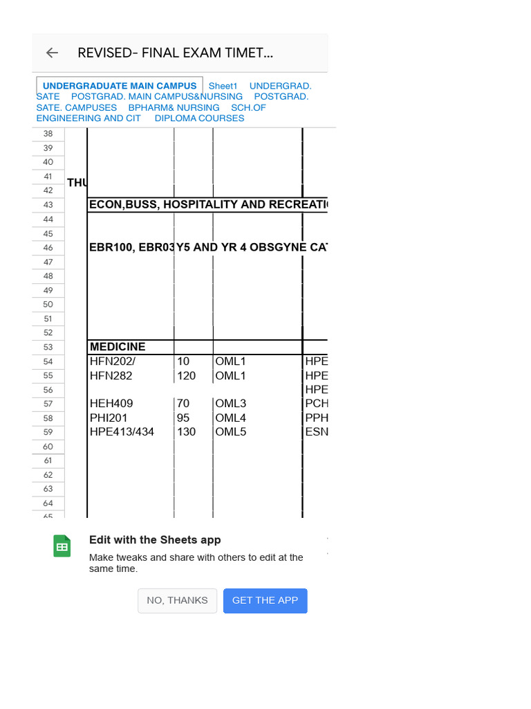 Revised - Final Exam Timetable For Regular Programs Sem 1 2024-2025 ...