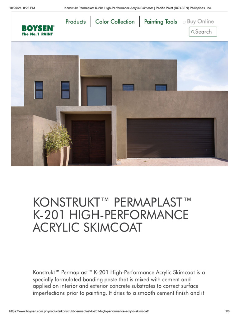 Boysen - Konstruckt K-201 Permaplast | PDF | Paint | Concrete