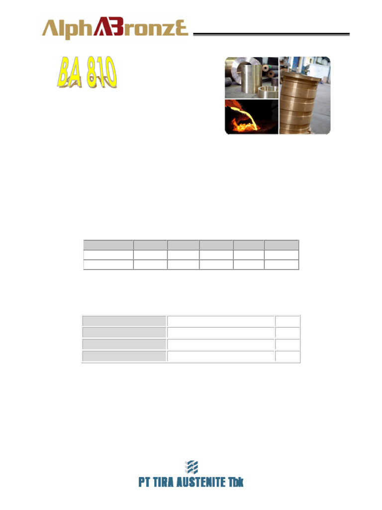 Alumunium Bronze BA 810 - TIRA | PDF