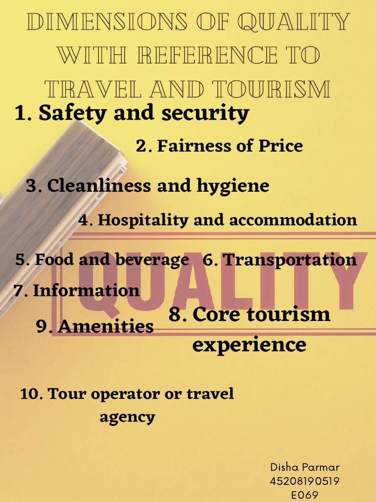 Dimensions of Quality With Reference To Travel and Tourism | PDF