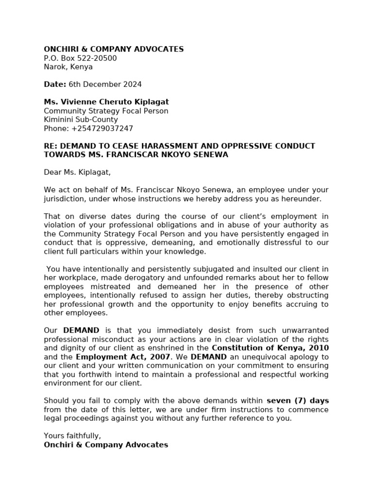 Demand Letter Nkoyo | PDF