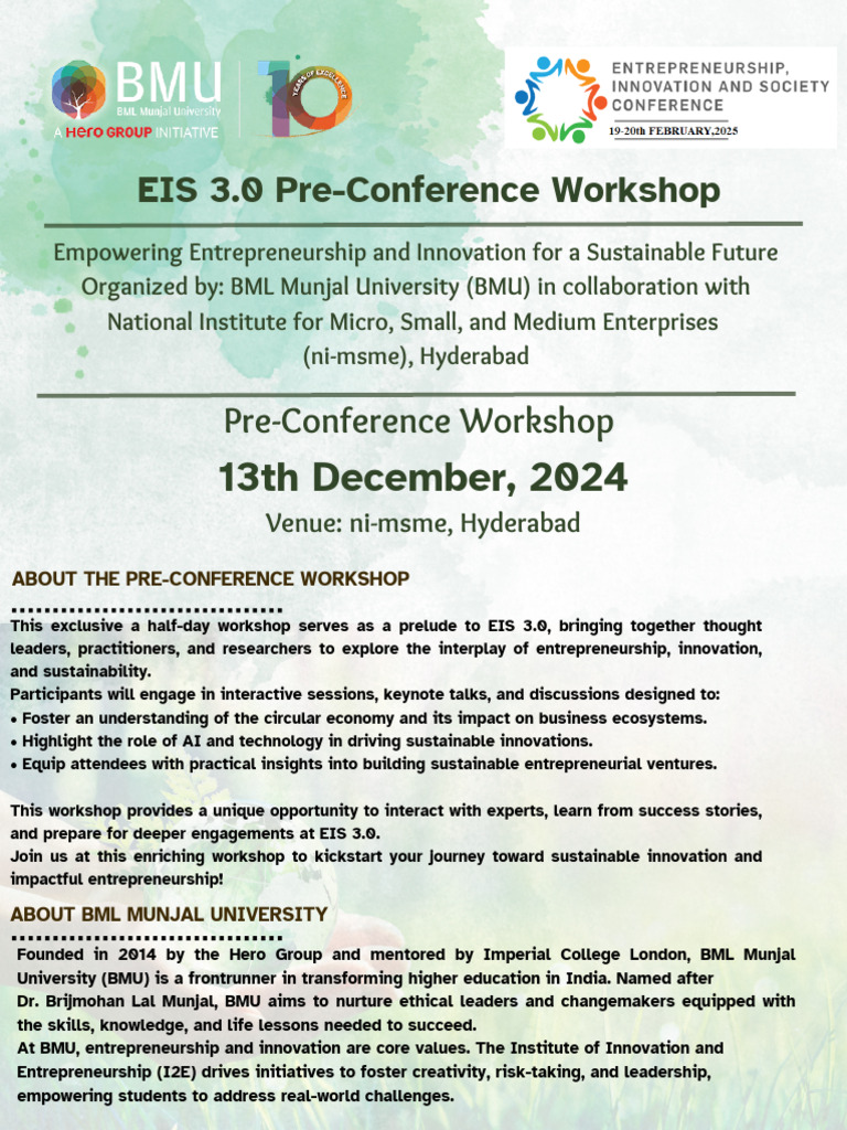 Pre Conference EIS 3.0 at Ni-Msme 13 Dec 2024 | PDF | Entrepreneurship ...