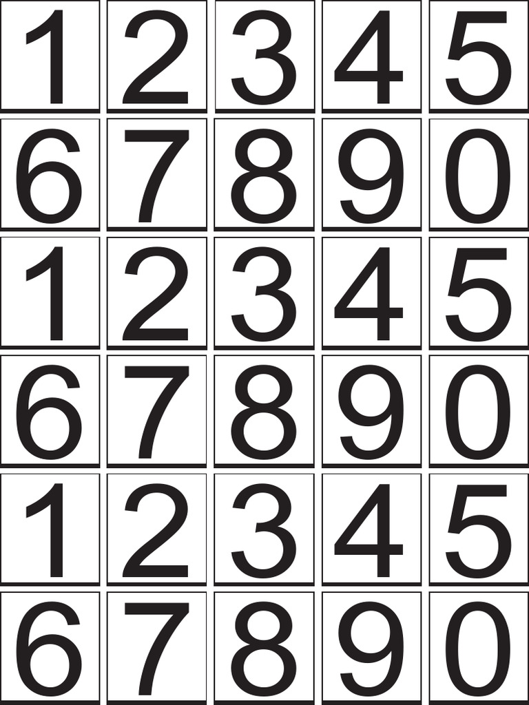 02 - Pupil Number Card English - A3 | PDF