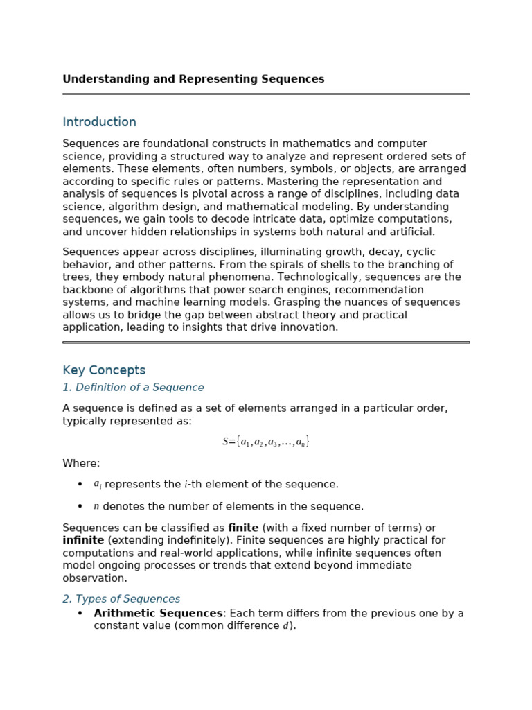 Understanding Mathematical Sequences | PDF | Sequence | Summation