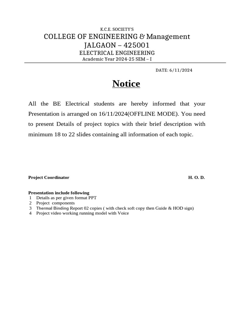 Project Notice IV Presentation | PDF