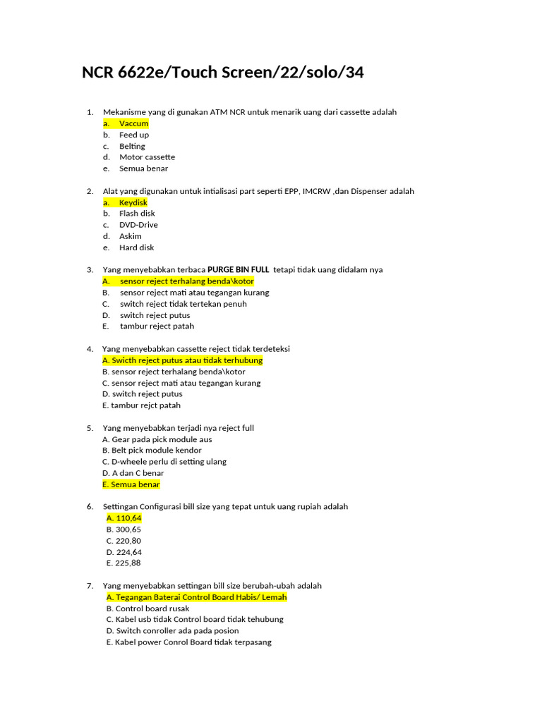 Panduan Pemeliharaan NCR 6622e | PDF