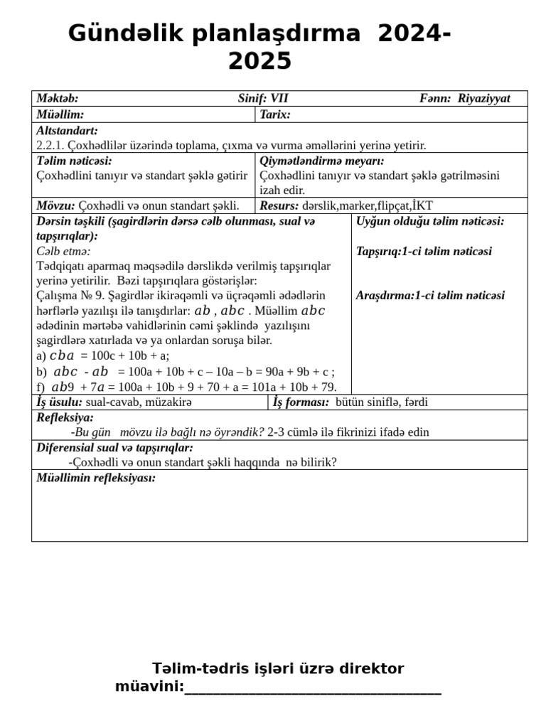 PAYLAŞMAYAIN. RİYAZİYYAT VII SİNİF.16-21 DEKABR. FƏRQANƏ BABAYEVA | PDF