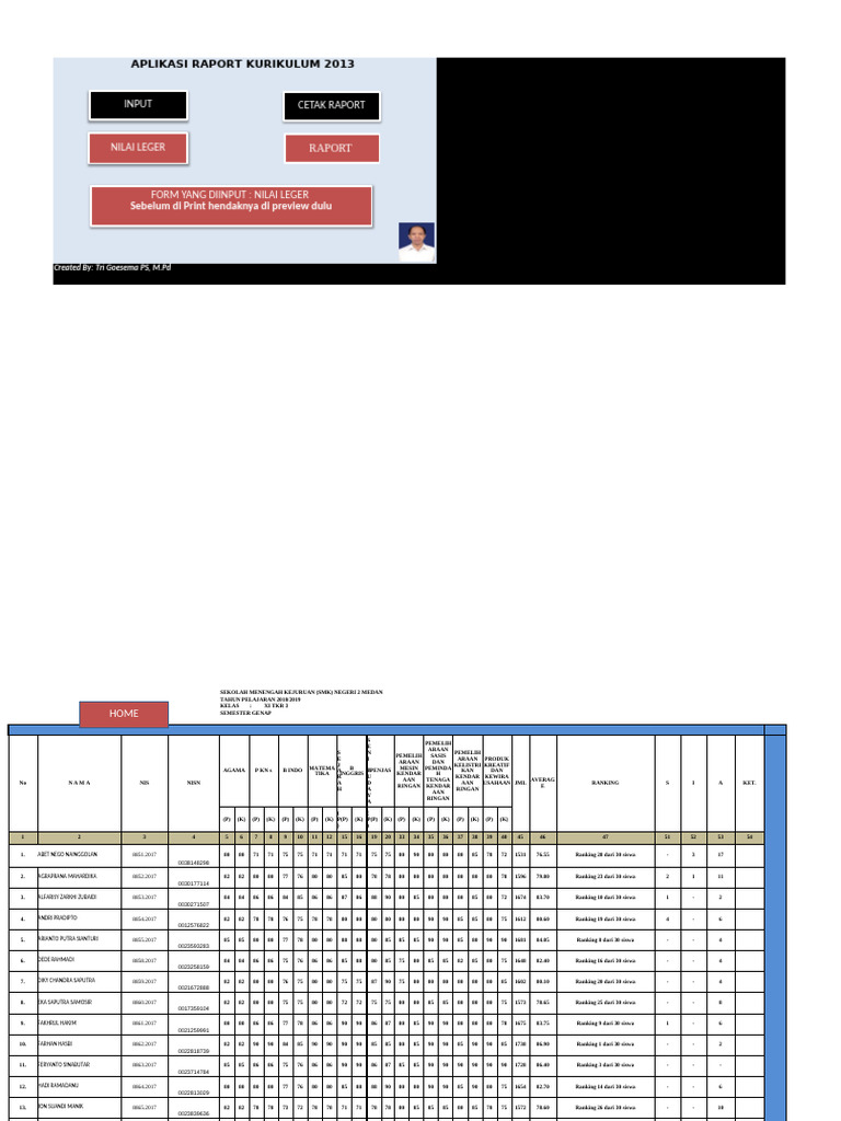 Raport Semester Genap SMK 2019 | PDF