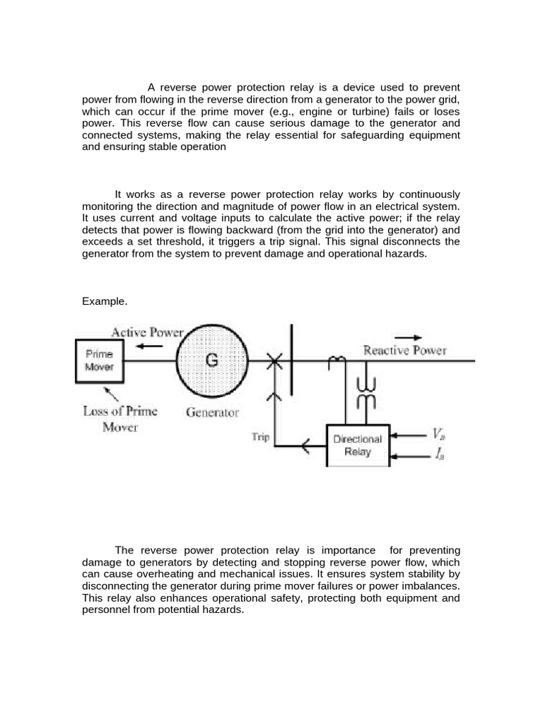 REVERSE POWER PROTECTION RELAY | PDF