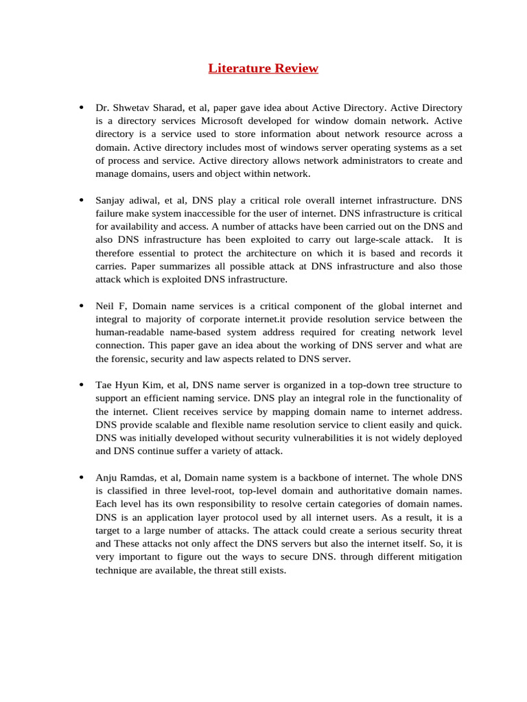 Literature Review | PDF | Domain Name System | Networking Standards