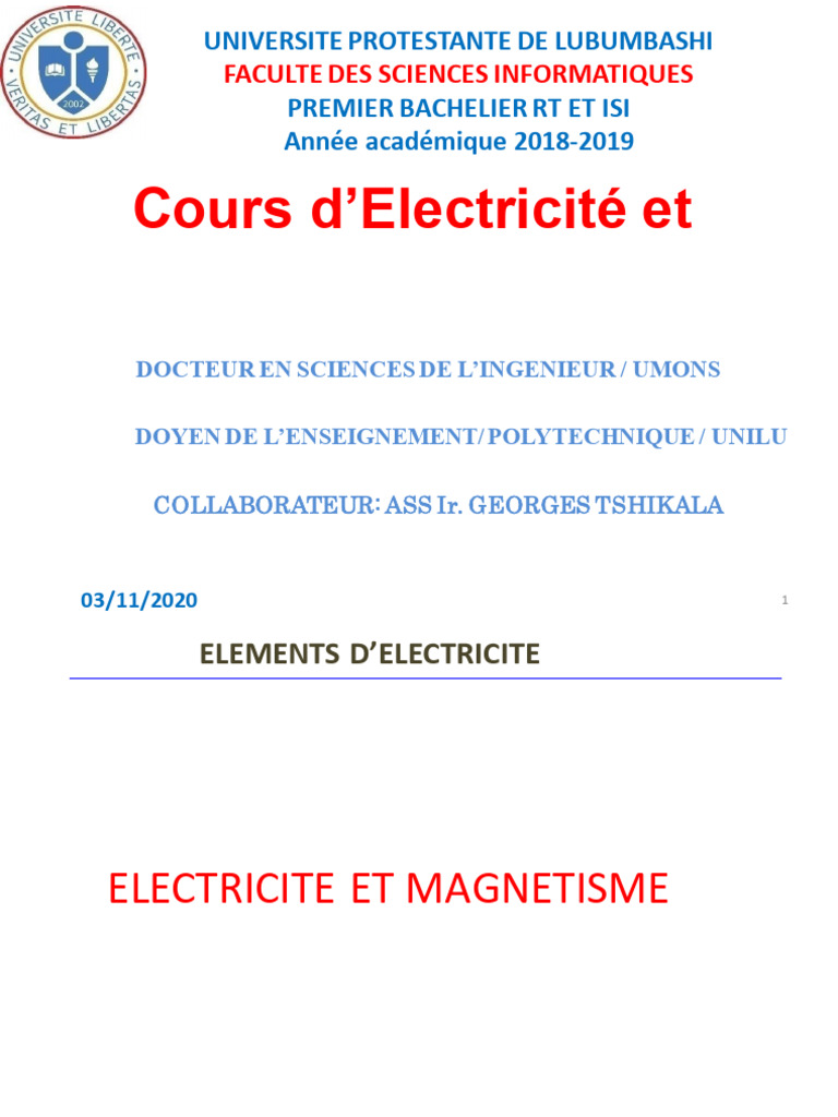Cours d'Électricité et Magnétisme | PDF | Électricité | Matière