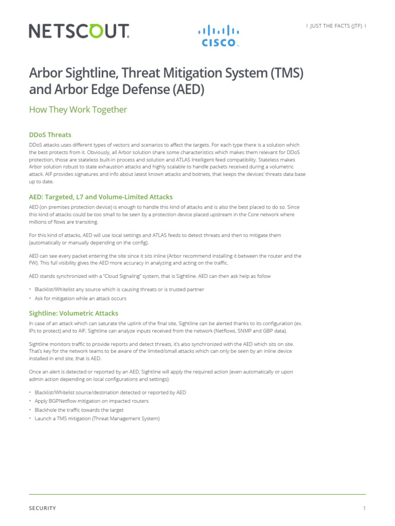 3. Sightline TMS - How They Work Together | PDF | Denial Of Service ...