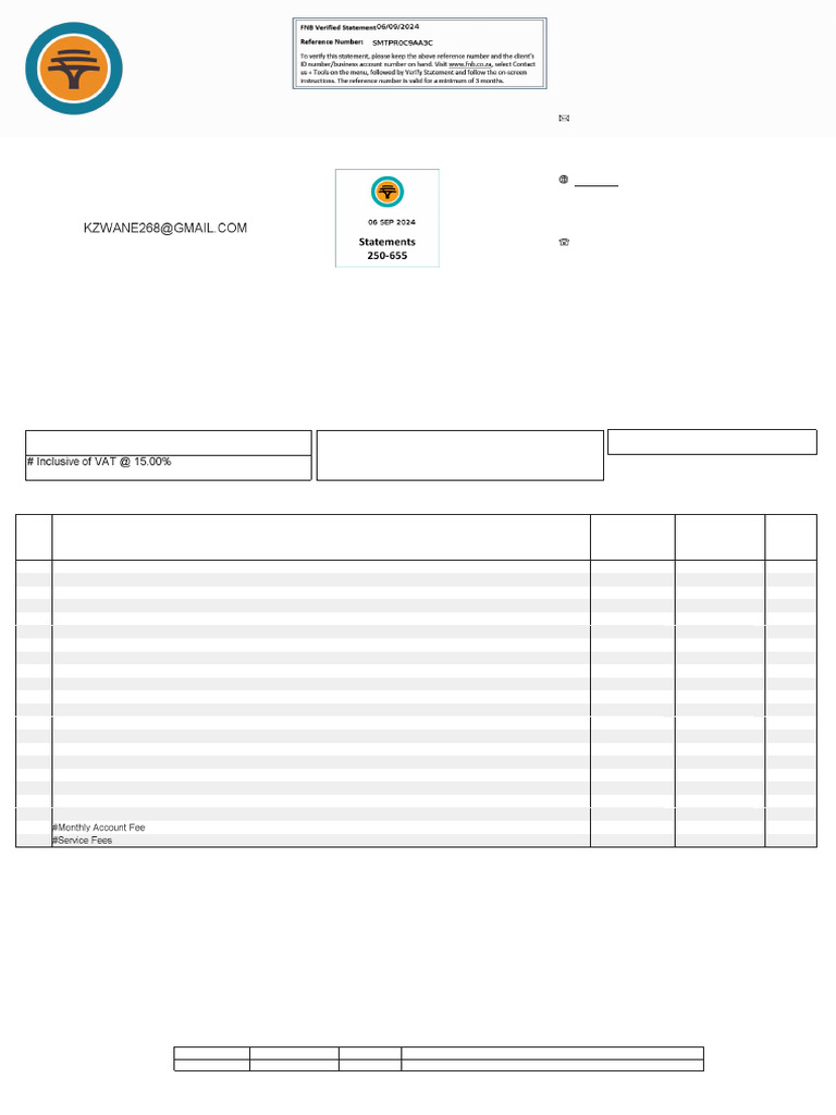 FNB Menlyn Maine Account Statement | PDF | Debits And Credits | Banks