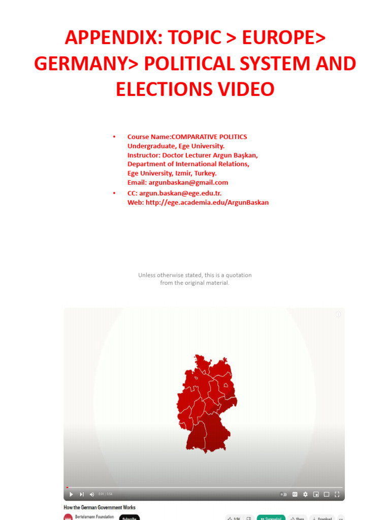 Germany's Political System Overview | PDF