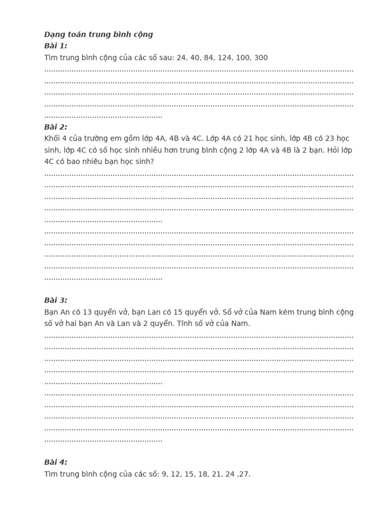 D NG Toán Trung Bình C NG | PDF