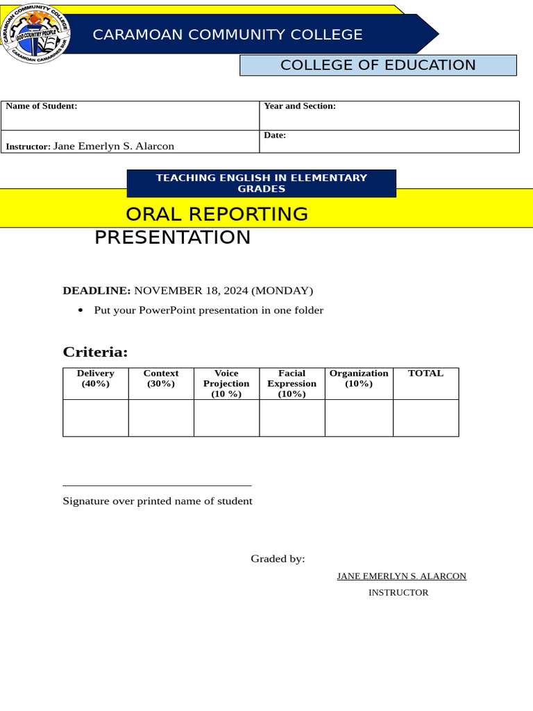 Oral Reporting | PDF