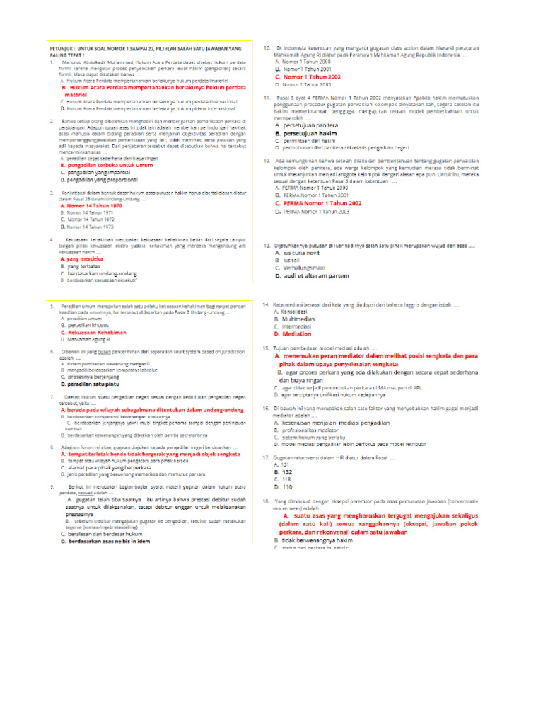 Soal Uas Hukum Acara Perdata | PDF