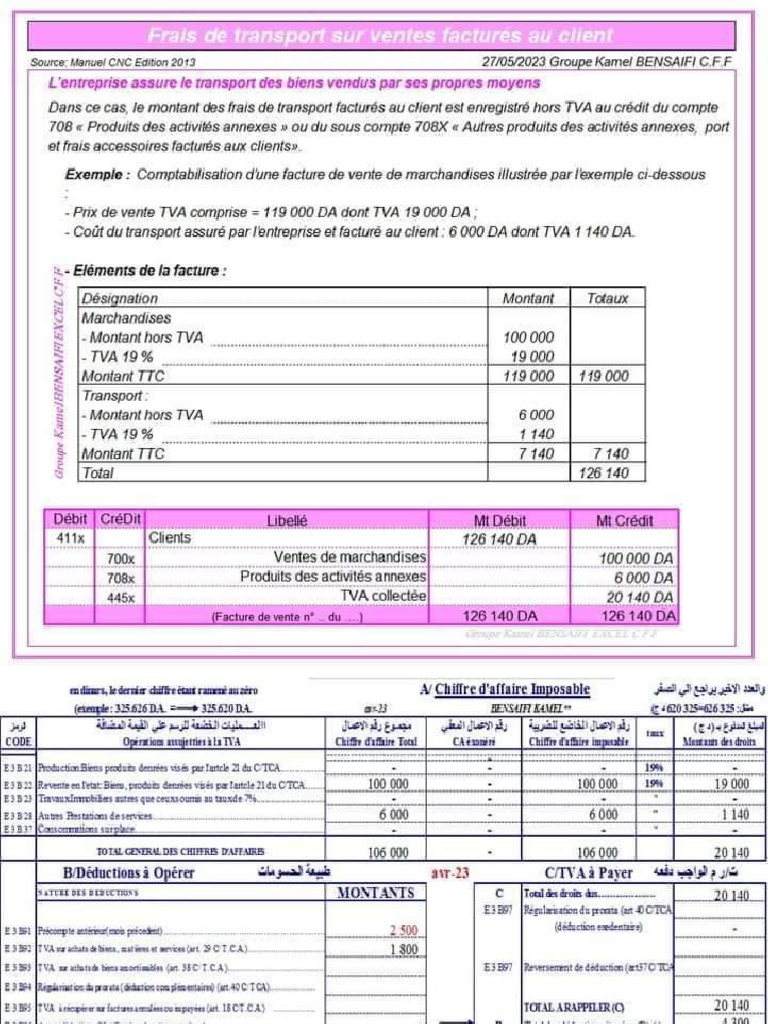 BK23 Frais de Transport Sur Ventes Facturés Au Client+déclaration | PDF
