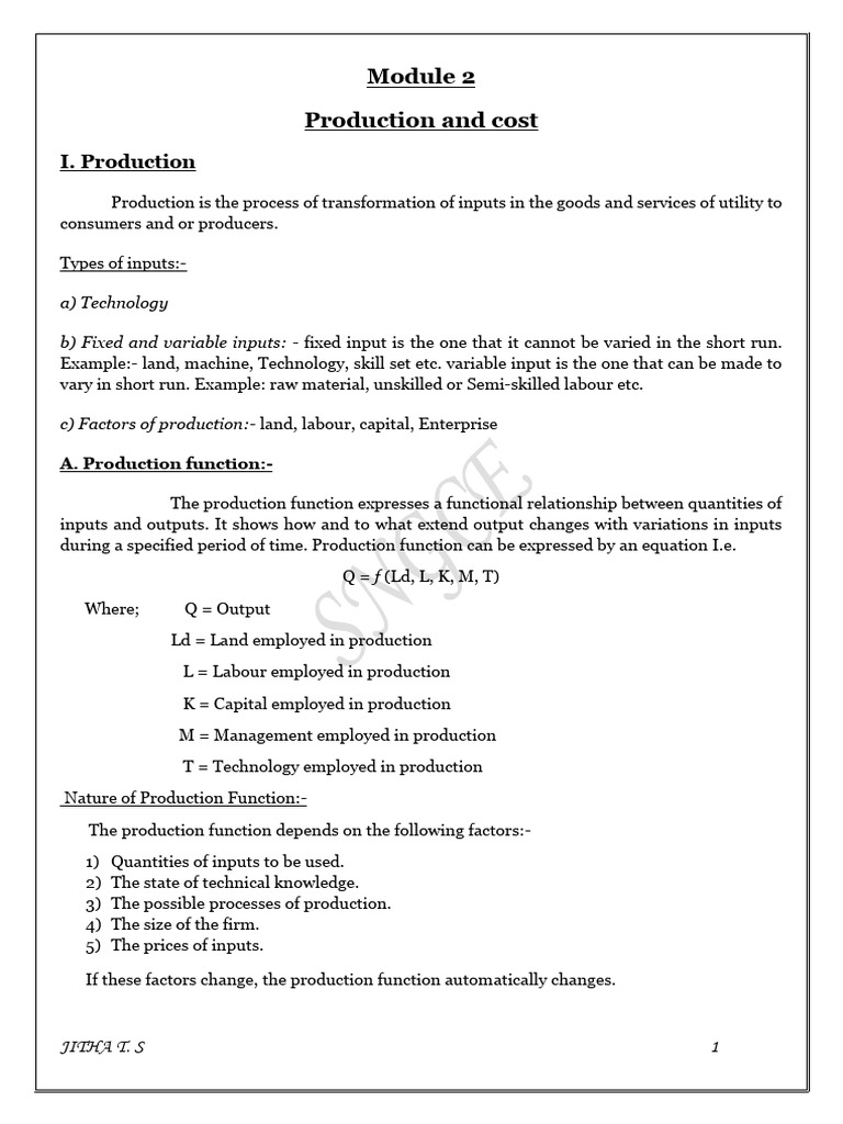 IEFT MODULE 2 Completed | PDF | Production Function | Marginal Cost