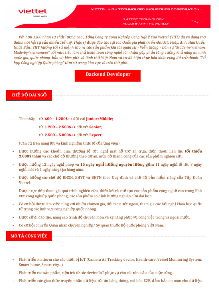 VHT JD Backend-Developer | PDF