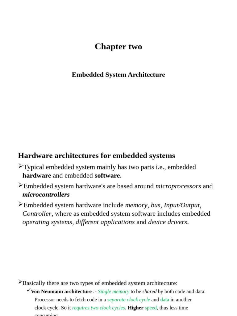 Chapter Two ESArc | PDF | Embedded System | Microcontroller