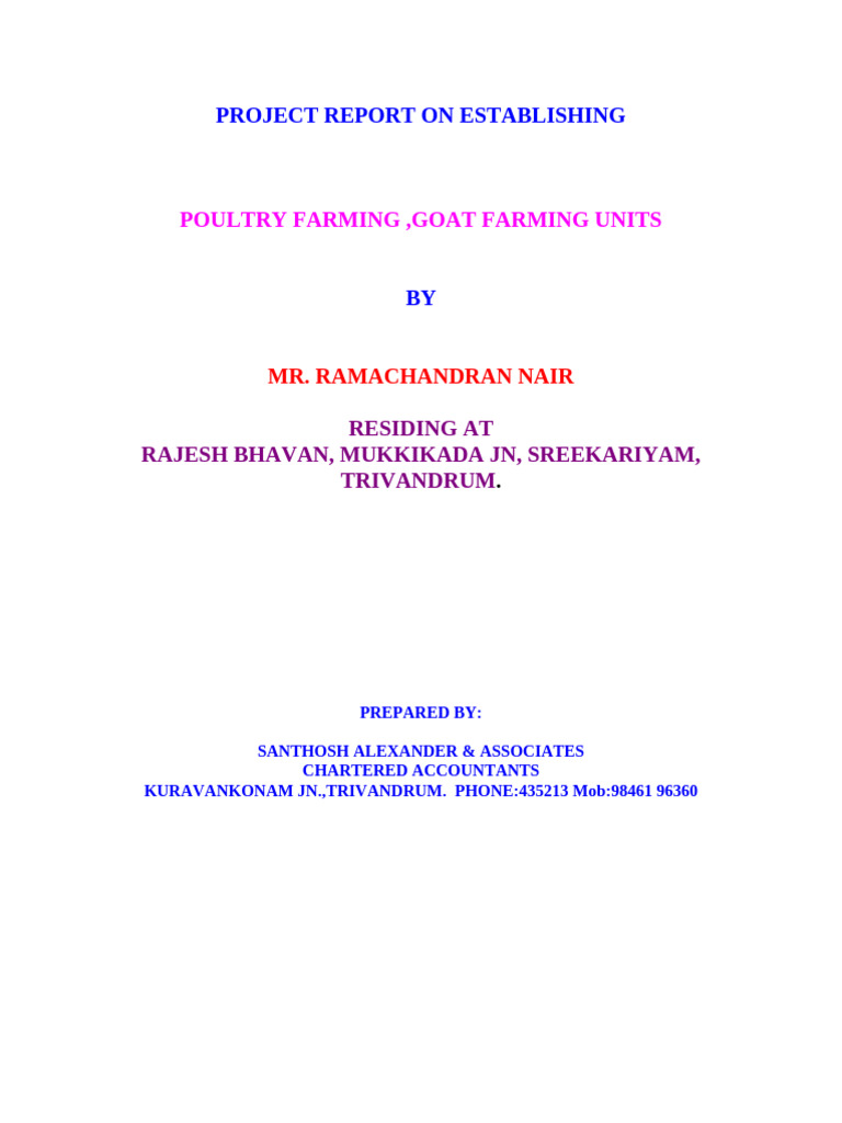 Covering-Poultry, Goat Project | PDF