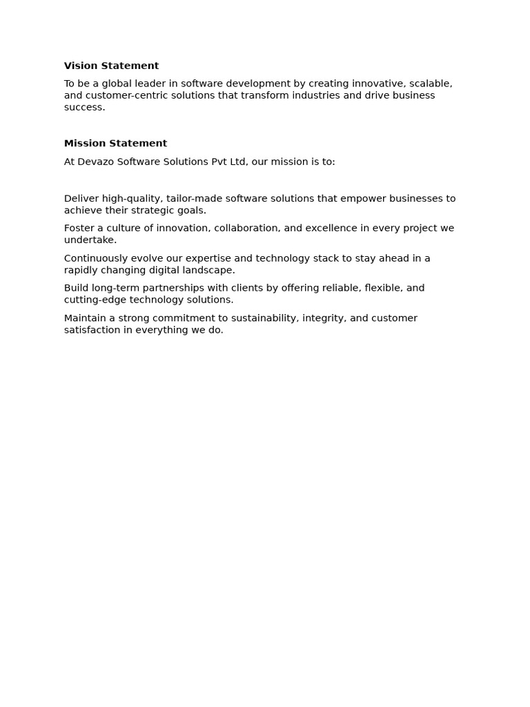 Vision Mission Statement | PDF