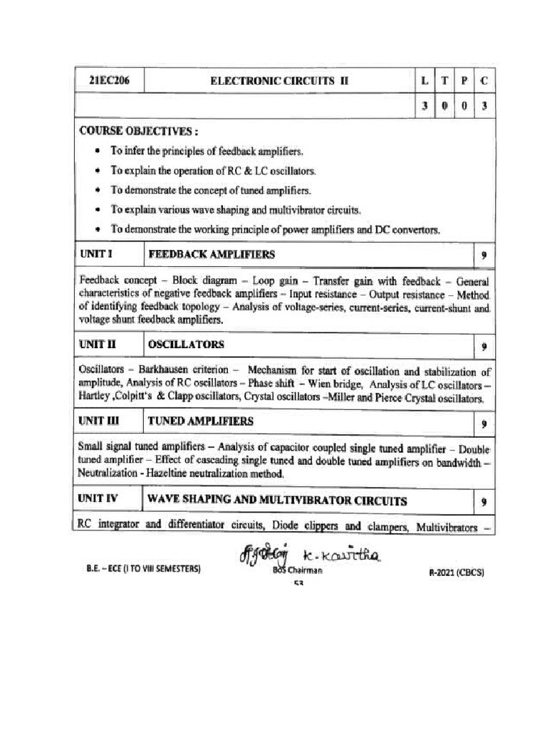 EC II Syllabus | PDF