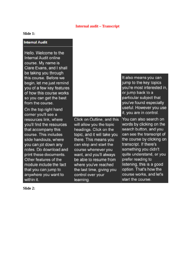 Bài 3 - Internal Audit - Transcript | PDF