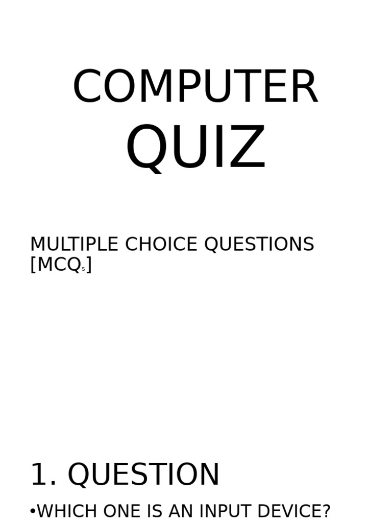 Computer Quiz | PDF