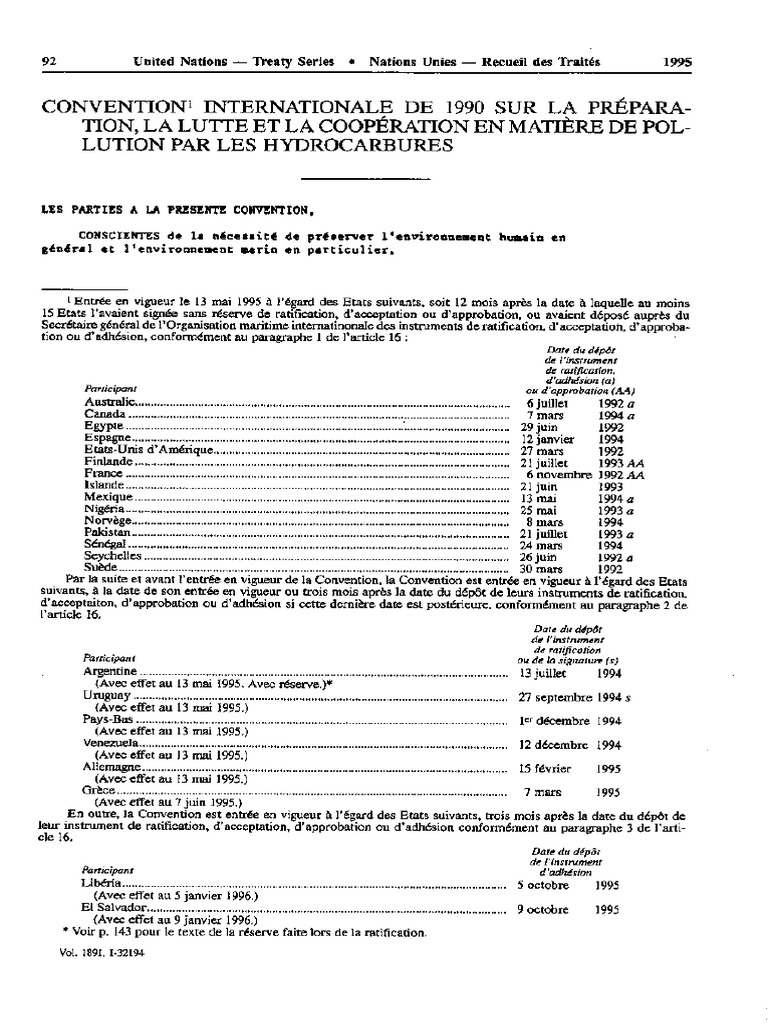 Convention Oprc | PDF