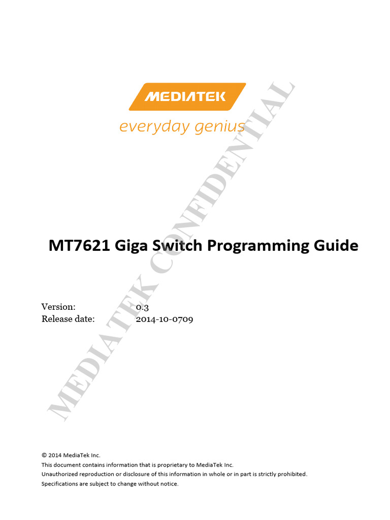 MT7621 ProgrammingGuide GSW v0 3 | PDF | Quality Of Service | Networking Standards
