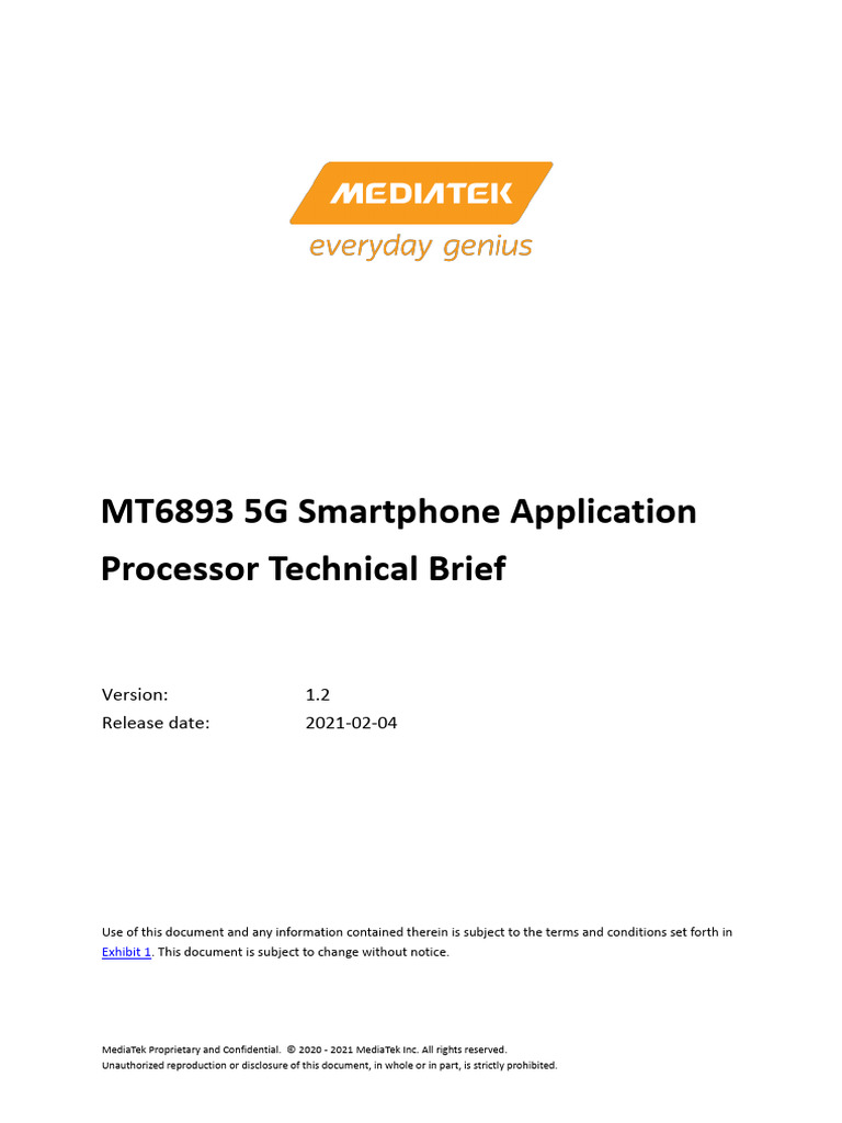 MT6893 5G Smartphone Application Processor Technical Brief V1.2 | PDF | High Speed Packet Access ...