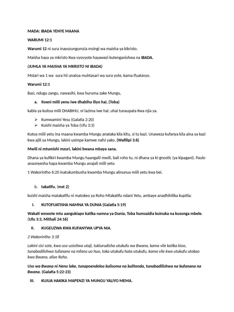 Ibada Yenye Maana | PDF