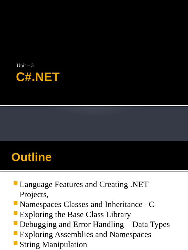 UNIT_3 | PDF | C Sharp (Programming Language) | Class (Computer Programming)