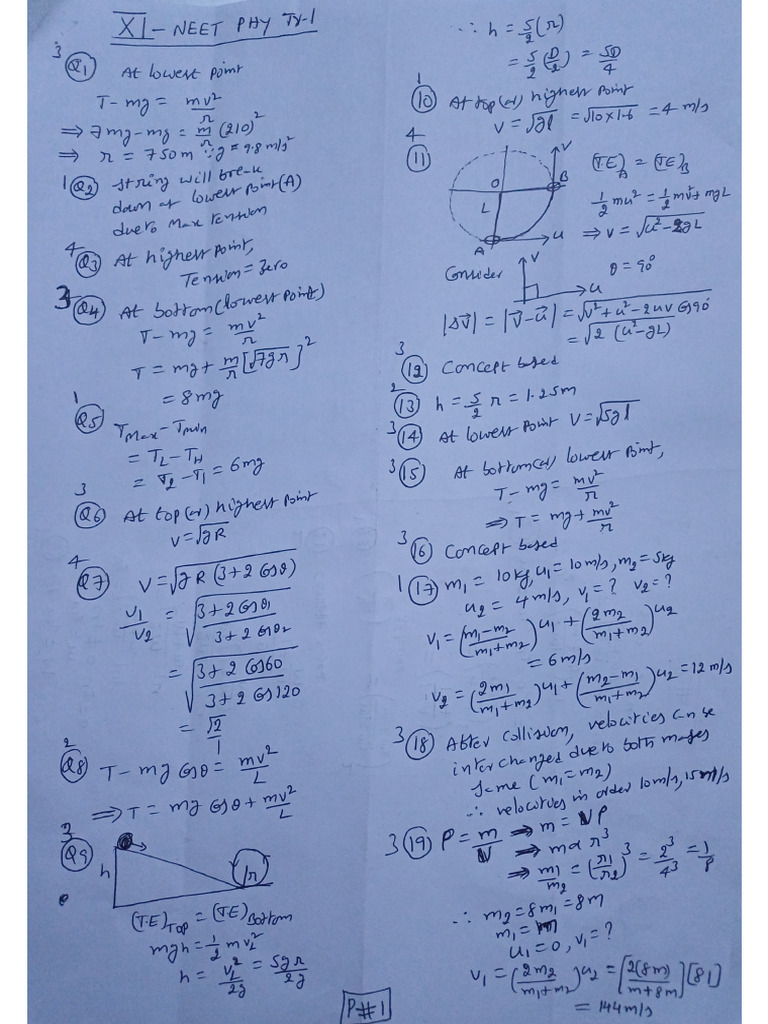 Xi Neet Phy Track-1 Solu | PDF
