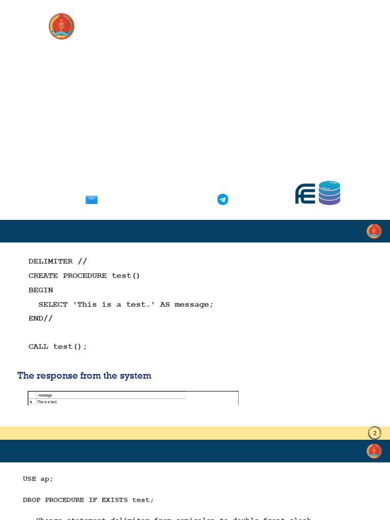 Chapter 13 How to create Store Procedures and Functions Lab 1 | PDF ...