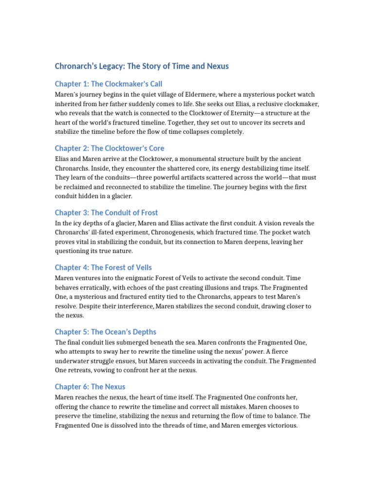 Chronarchs Legacy Full Story | PDF