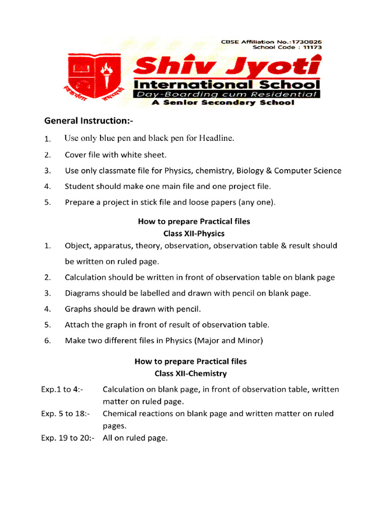 02 How to prepare Practical files_Science 2024-25 | PDF