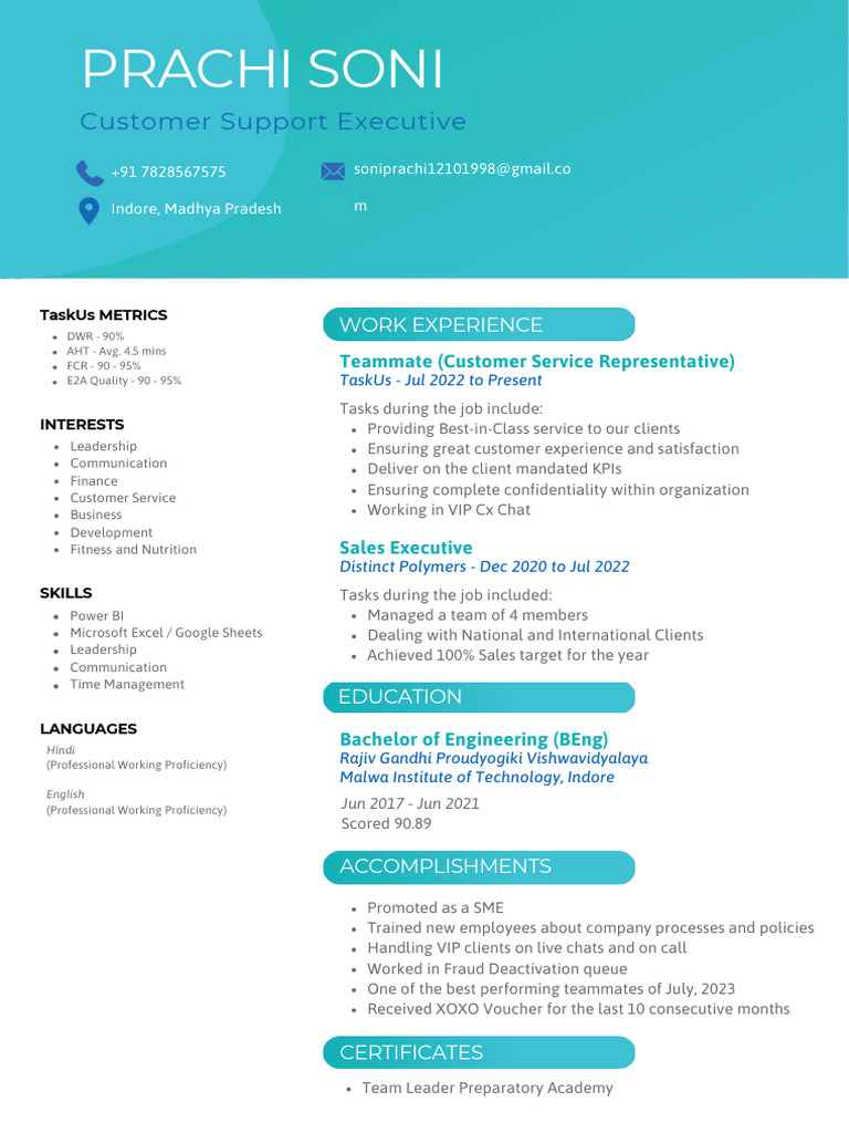 Prachi CV New | PDF | Business | Business Economics