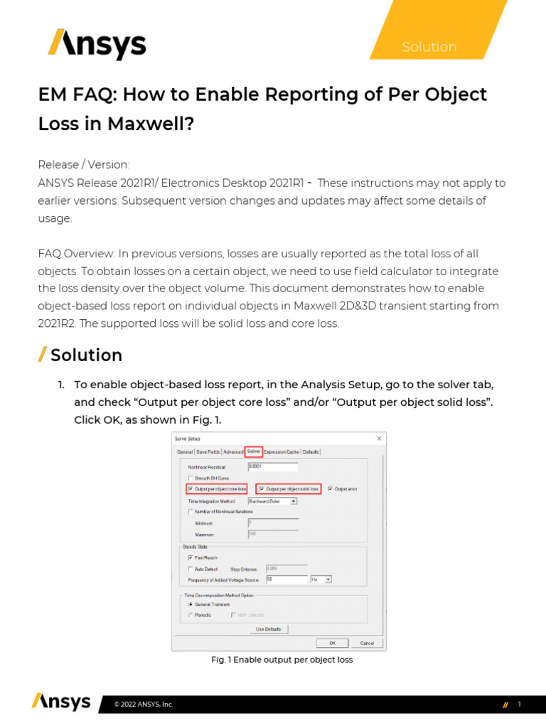 EM - FAQ - Maxwell - How To Report Per-Object Loss | PDF | Electrical Engineering | Electromagnetism