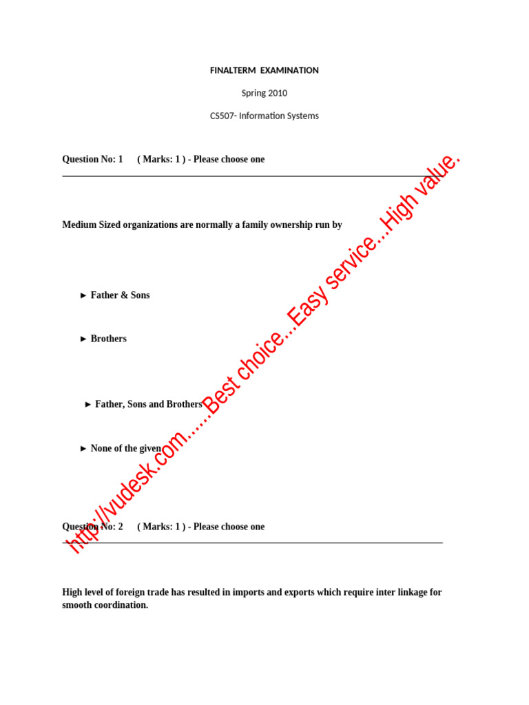 Cs 507 Midterm Spring 2010 | PDF | Computer Network | Telecommunications