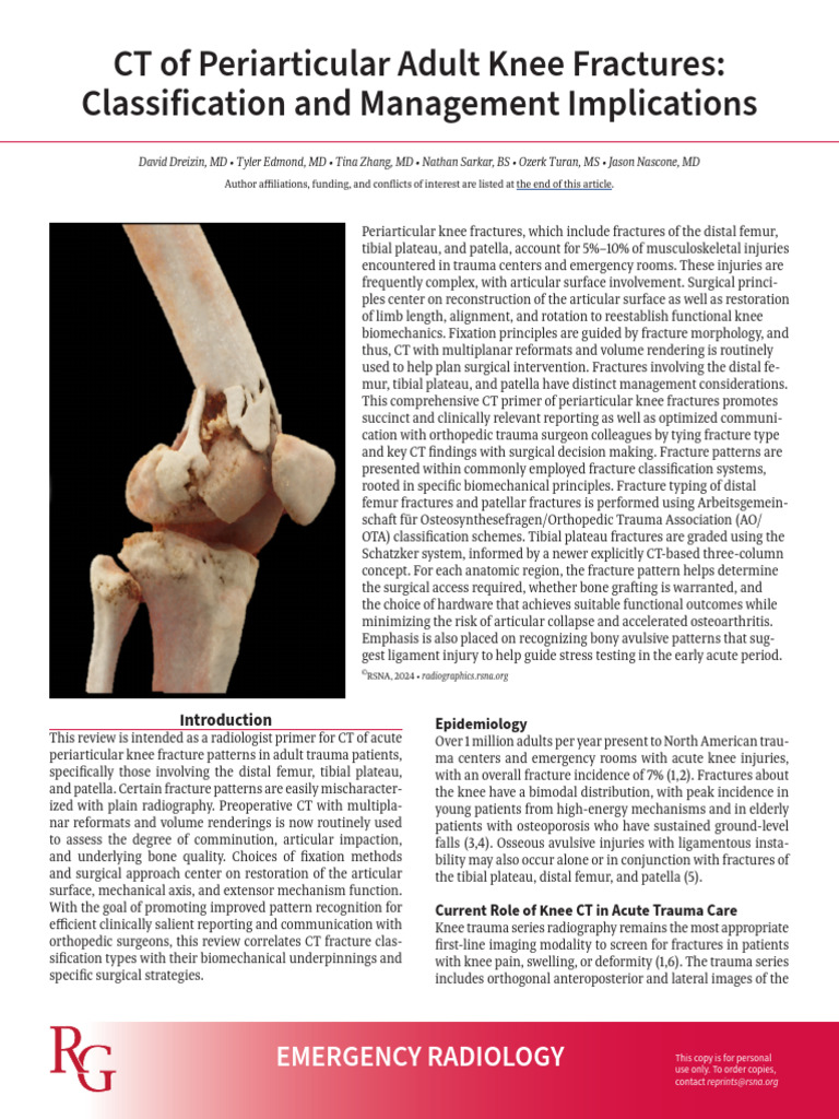 Dreizin Et Al 2024 CT of Periarticular Adult Knee Fractures ...