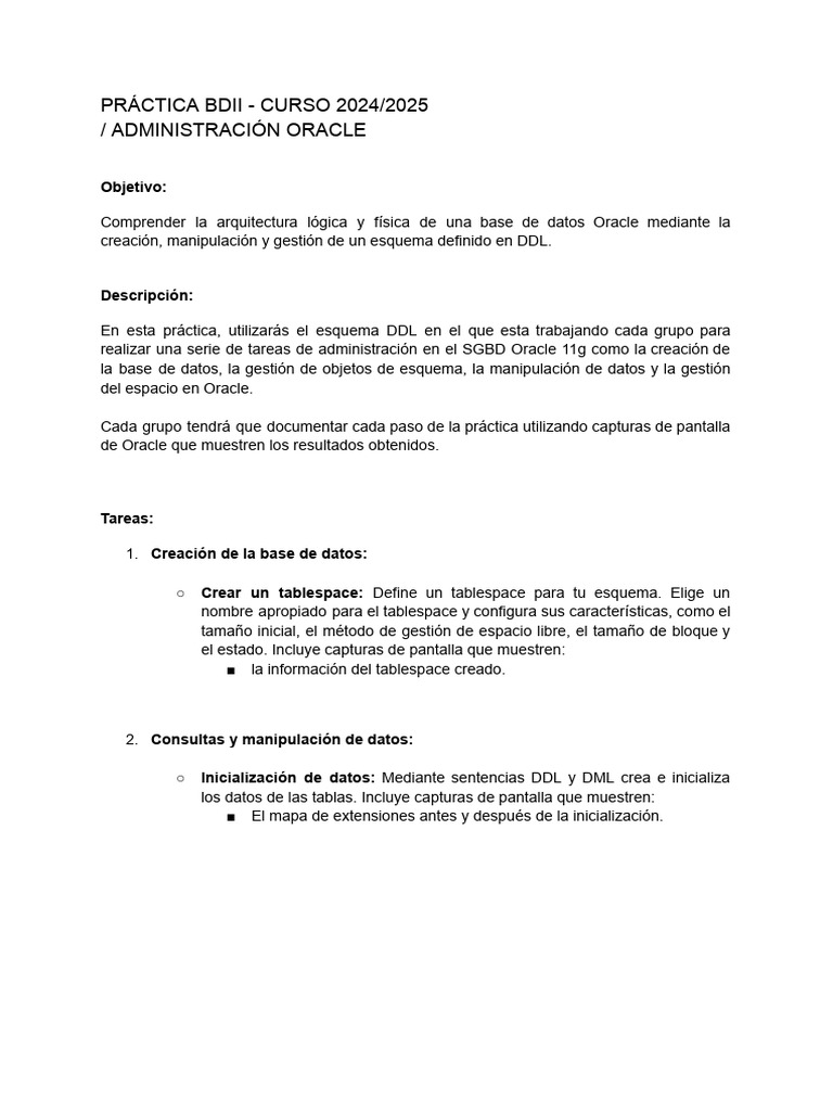 P2 - Práctica Arquitectura Oracle | PDF | Bases de datos | Informática