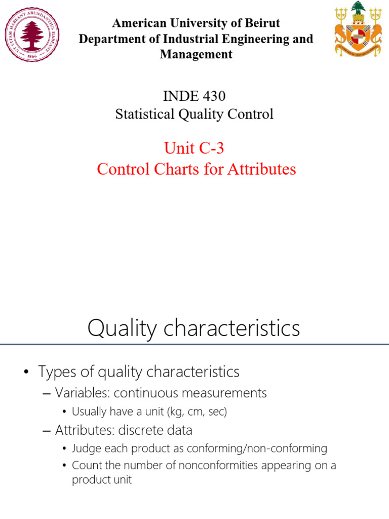 Control Charts for Quality Attributes | PDF | Probability Distribution ...