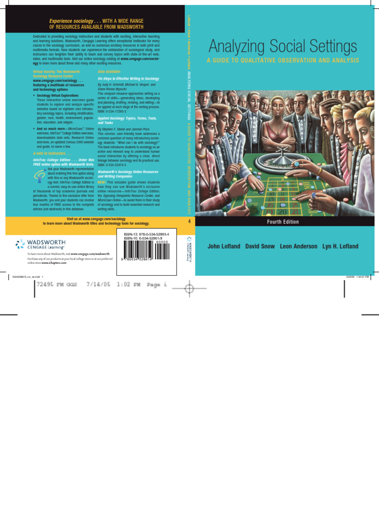 Analyzing Social Settings-A Guide To Qualitative Observation and ...