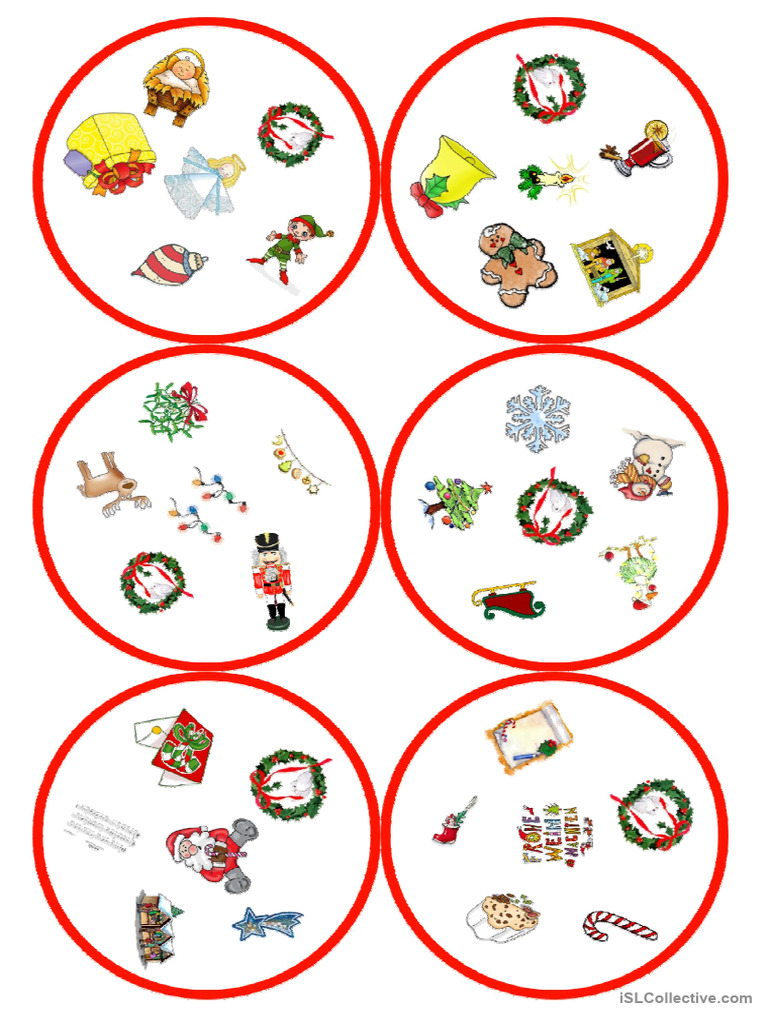Spiele Im Deutschunterricht - Dobble - Weihnachten (31 Karten - 6 Symbole) | PDF