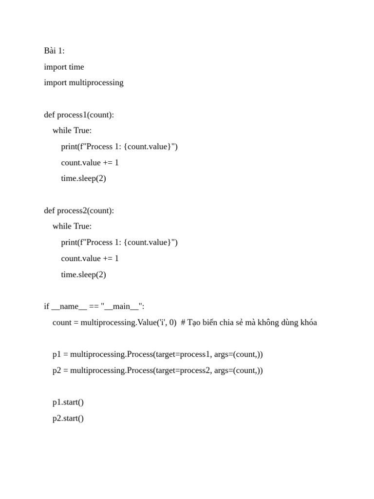 Python Multithreading and Multiprocessing Examples | PDF