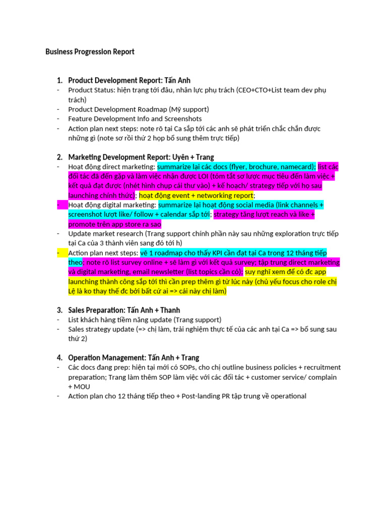 (NEOMENU) Business Progression Report | PDF