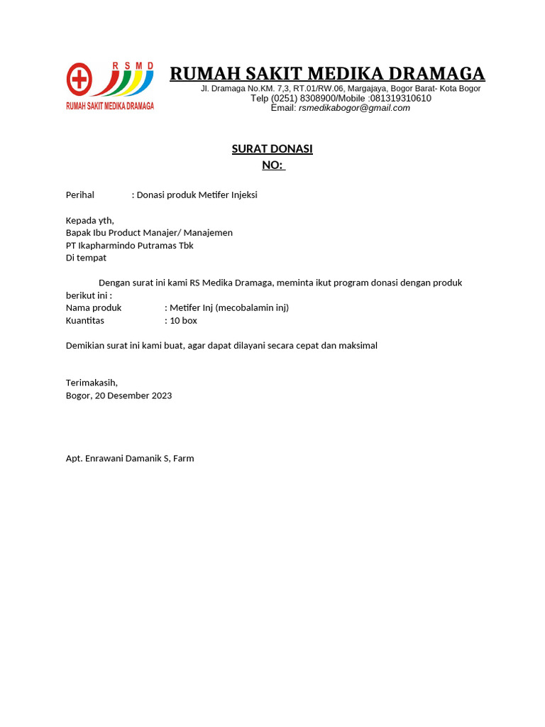 Surat Donasi | PDF